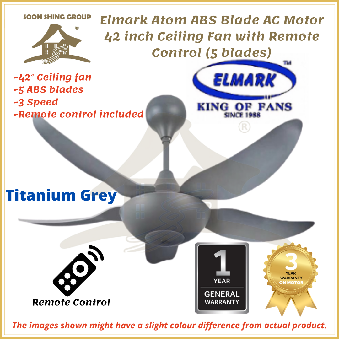 Elmark Atom ABS Blade AC Motor 42 inch Ceiling Fan with Remote Control ...