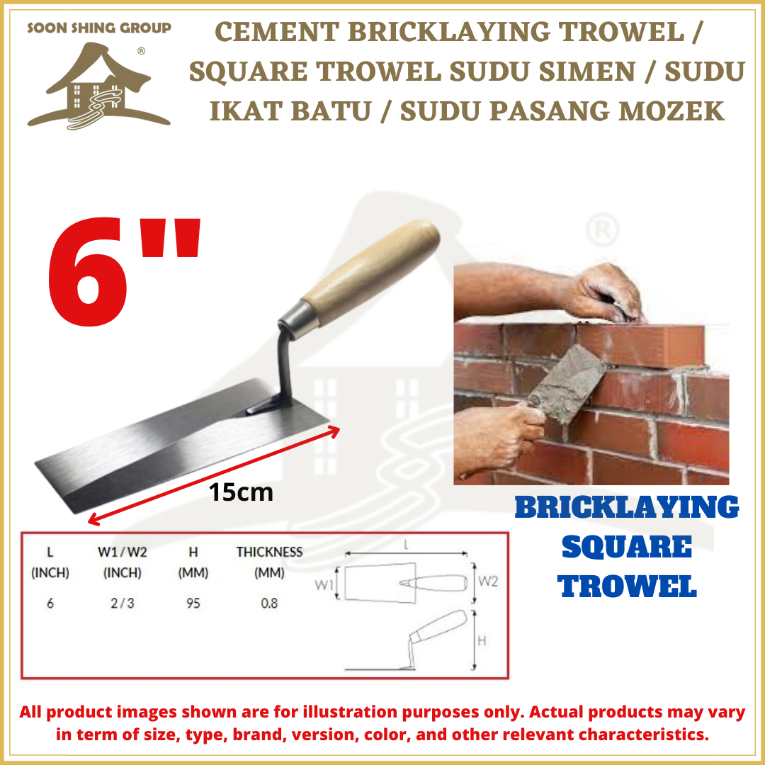 CEMENT BRICKLAYING TROWEL / SQUARE TROWEL SUDU SIMEN / SUDU IKAT BATU ...