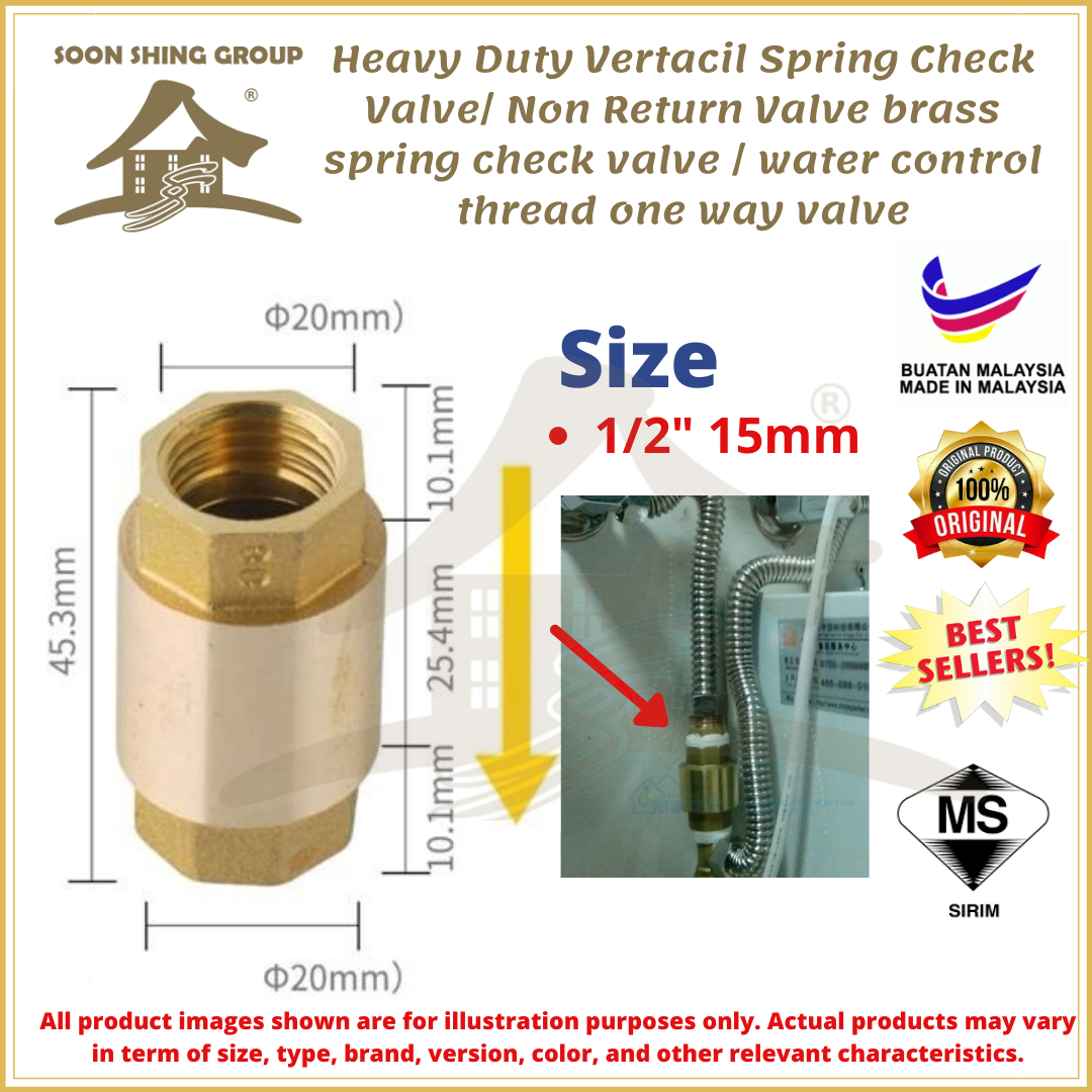 Heavy Duty Vertacil Spring Check Valve / Pvc Swing Non Return Valve ...