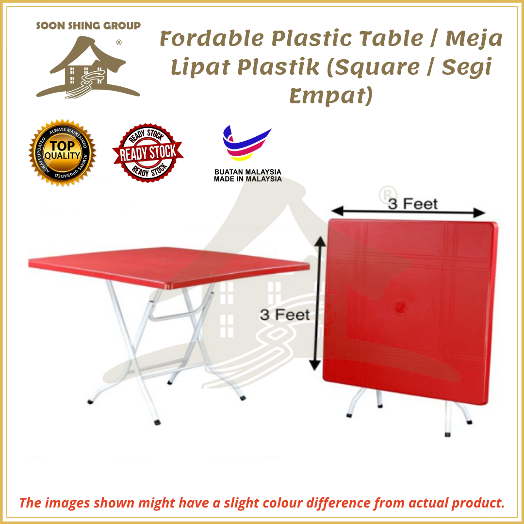 Fordable Plastic Table / Meja Lipat Plastik (Square / Segi Empat)