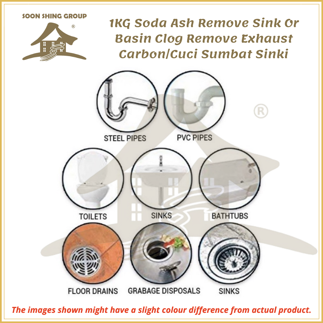 1KG Soda Ash Remove Sink Or Basin Clog Remove Exhaust Carbon/Cuci ...