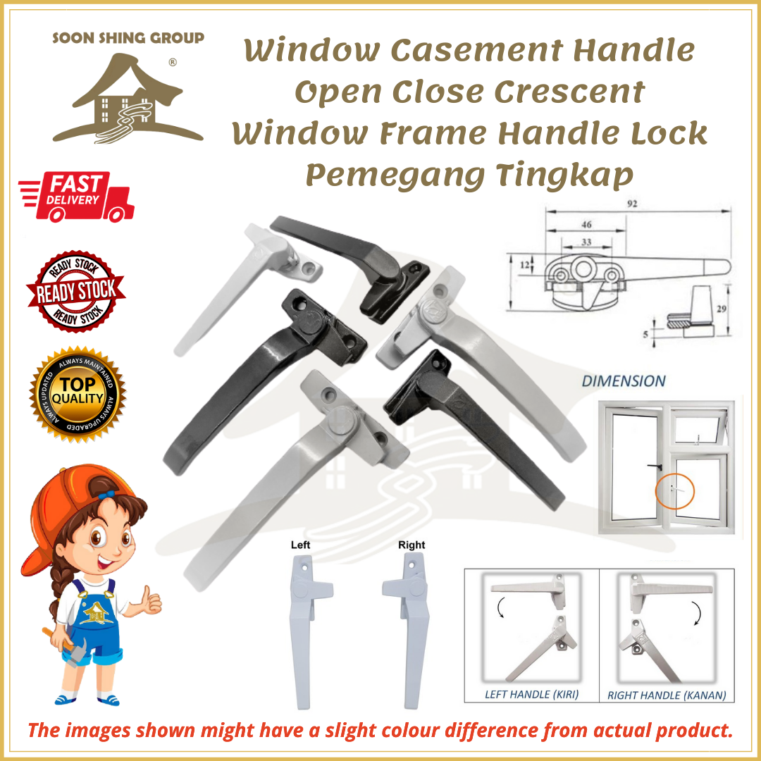 Window Casement Handle Open Close Crescent Window Frame Handle Lock ...