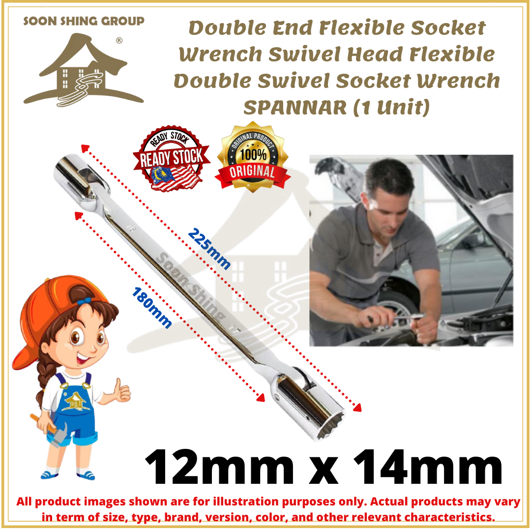 QUALITY DOUBLE END FLEXIBLE SOCKET WRENCH SWIVEL / HEAD FLEXIBLE ...