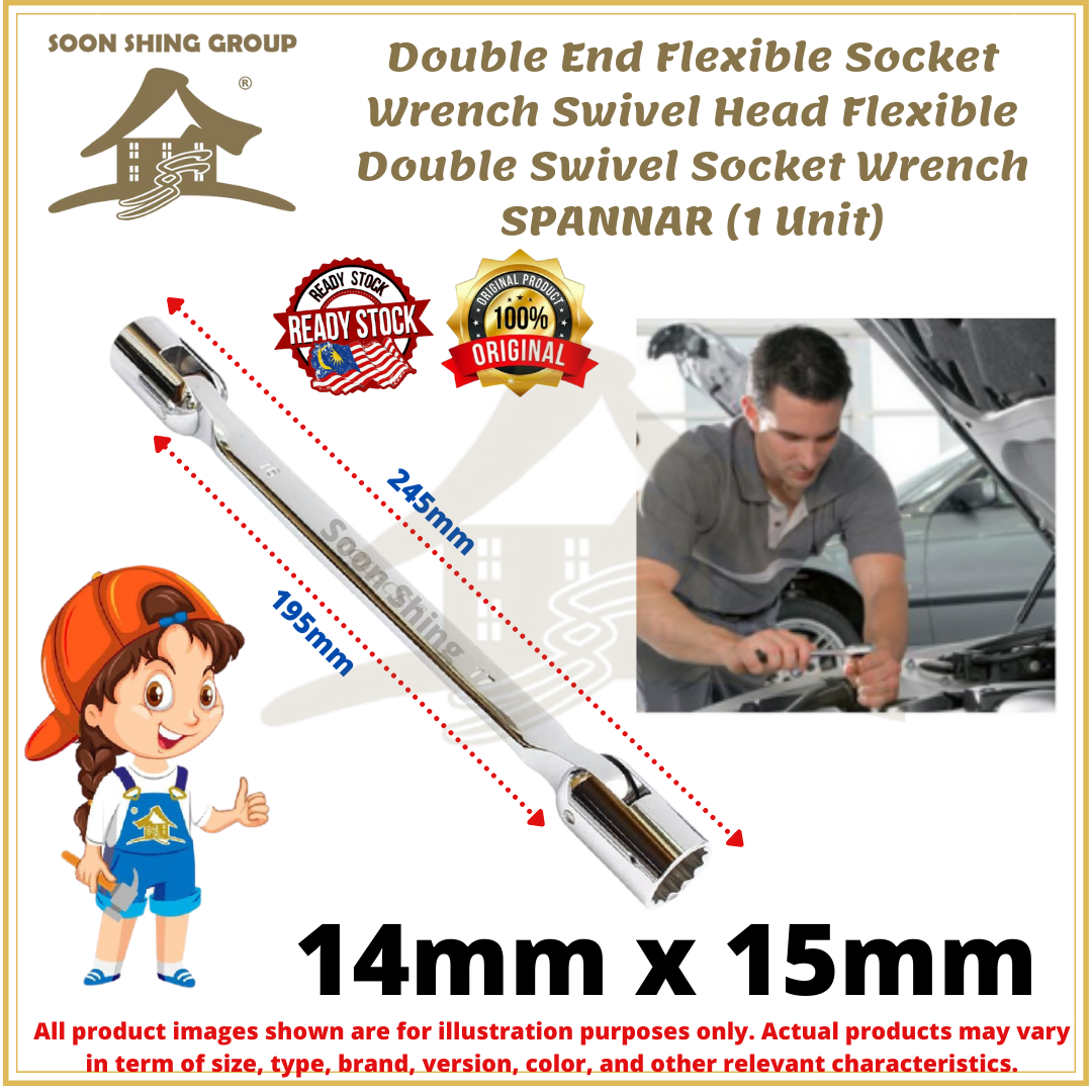 QUALITY DOUBLE END FLEXIBLE SOCKET WRENCH SWIVEL / HEAD FLEXIBLE ...