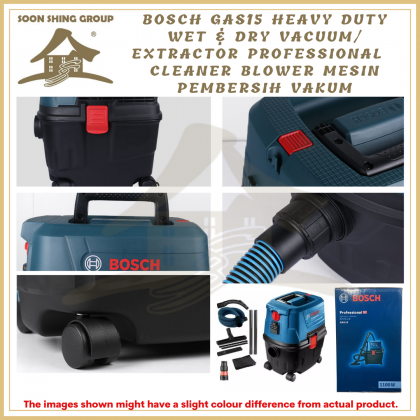 Bosch GAS15 Heavy Duty Wet & Dry Vacuum/ Extractor Professional Cleaner Blower Mesin Pembersih ...