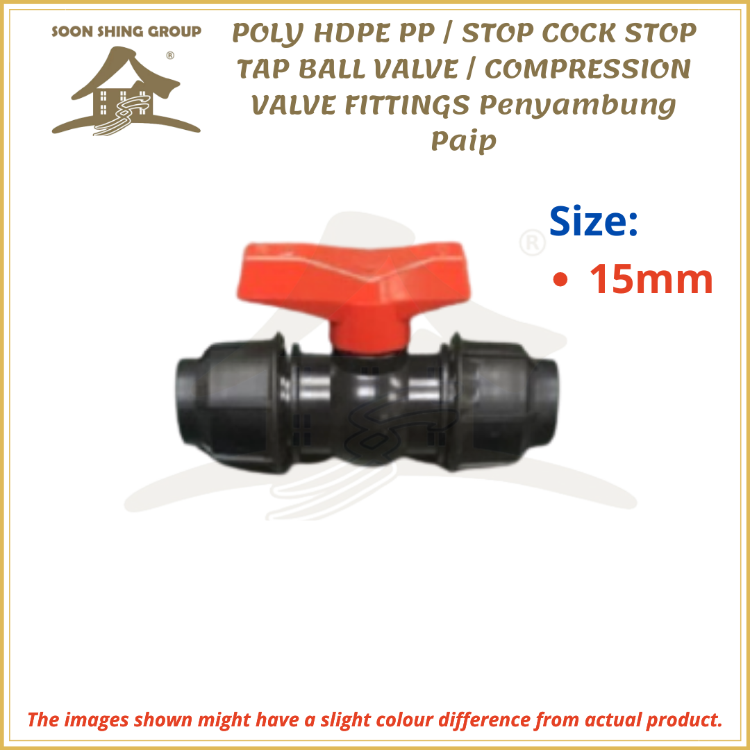 POLY HDPE PP / STOP COCK STOP TAP BALL VALVE / COMPRESSION VALVE ...