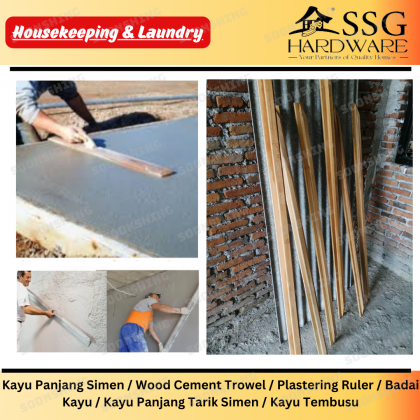 Kayu Panjang Simen / Wood Cement Trowel / Plastering Ruler / Badai Kayu ...