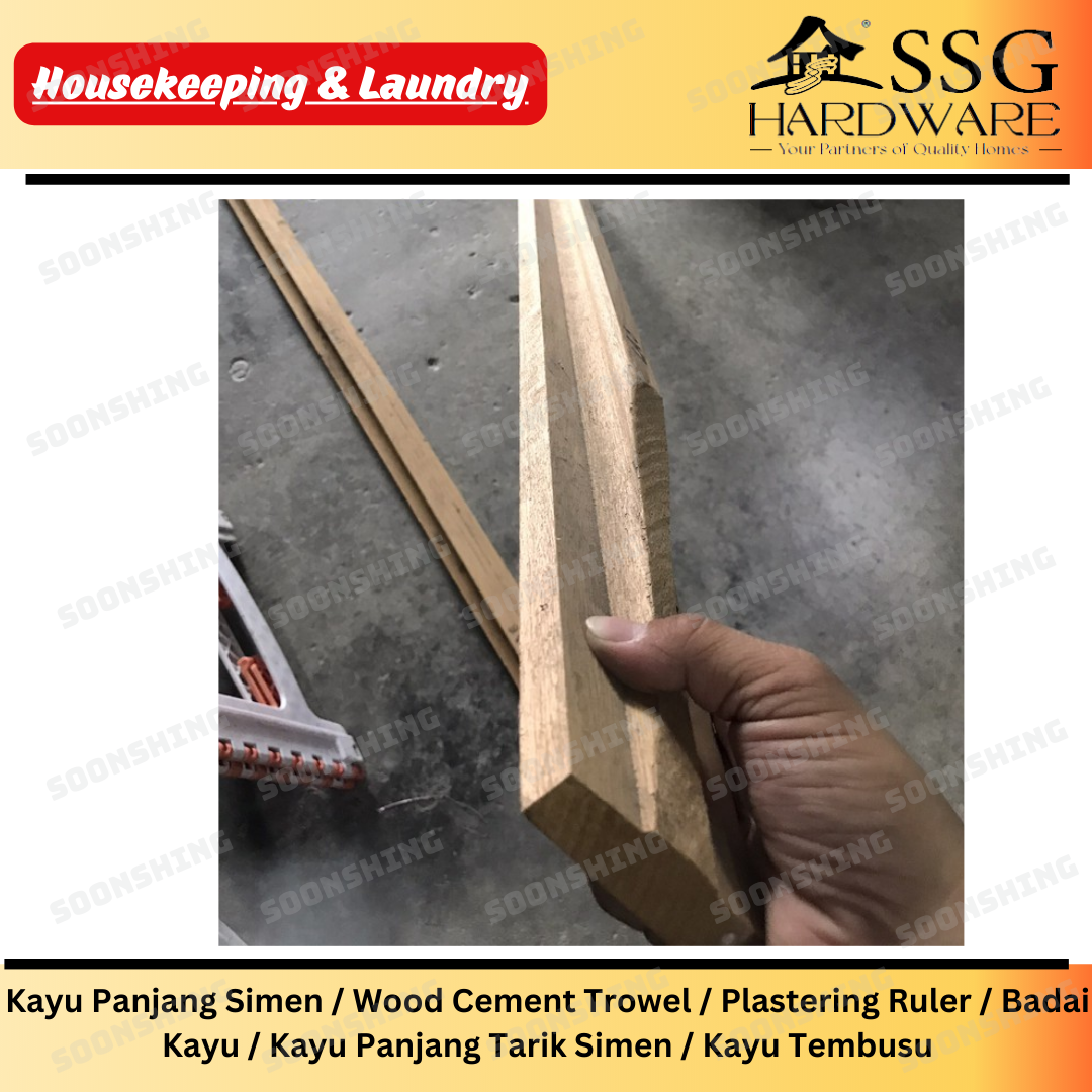Kayu Panjang Simen / Wood Cement Trowel / Plastering Ruler / Badai Kayu ...