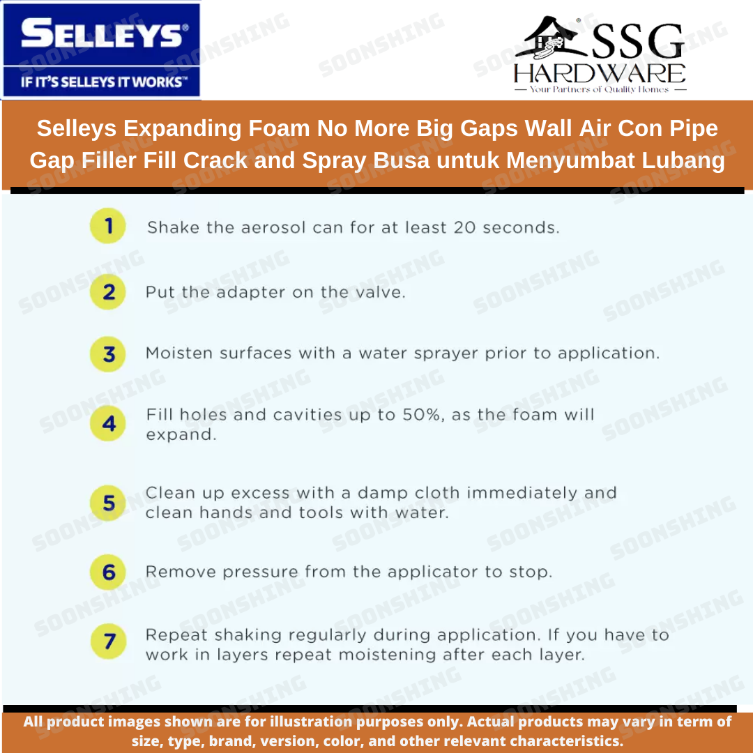 Selleys Expanding Foam No More Big Gaps Wall Air Con Pipe Gap Filler ...
