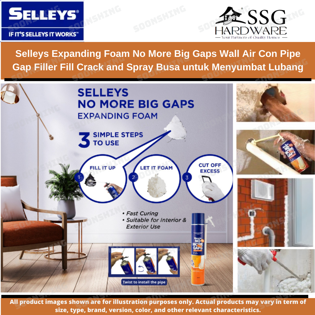 Selleys Expanding Foam No More Big Gaps Wall Air Con Pipe Gap Filler ...