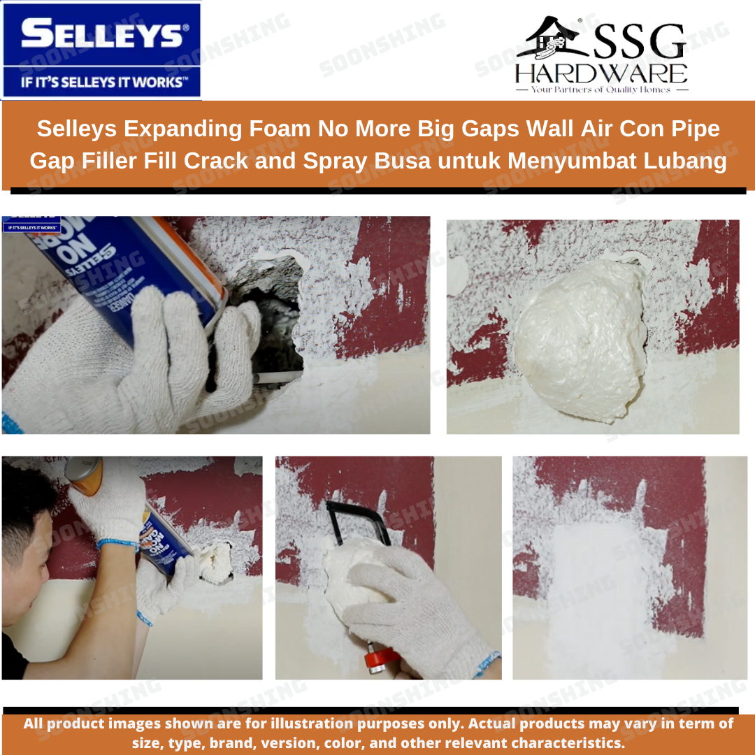 Selleys Expanding Foam No More Big Gaps Wall Air Con Pipe Gap Filler ...