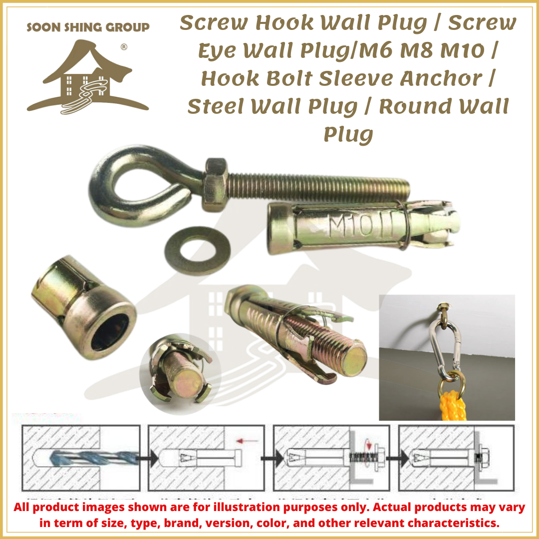 Screw Hook Wall Plug / Screw Eye Wall Plug/M6 M8 M10 / Hook Bolt Sleeve ...