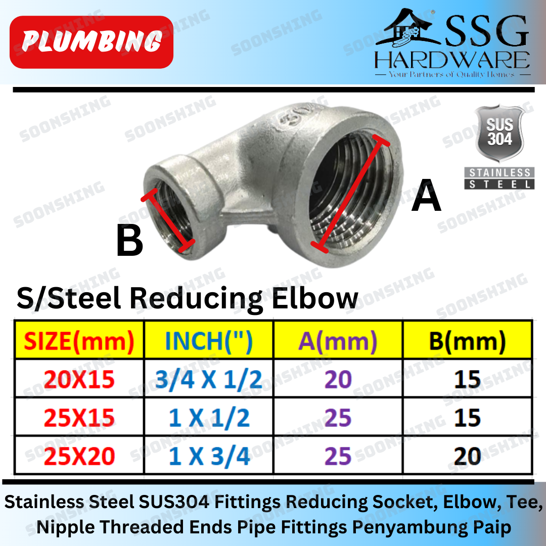 Stainless Steel SUS304 Fittings Reducing Socket, Elbow, Tee, Nipple Threaded Ends Pipe Fittings ...