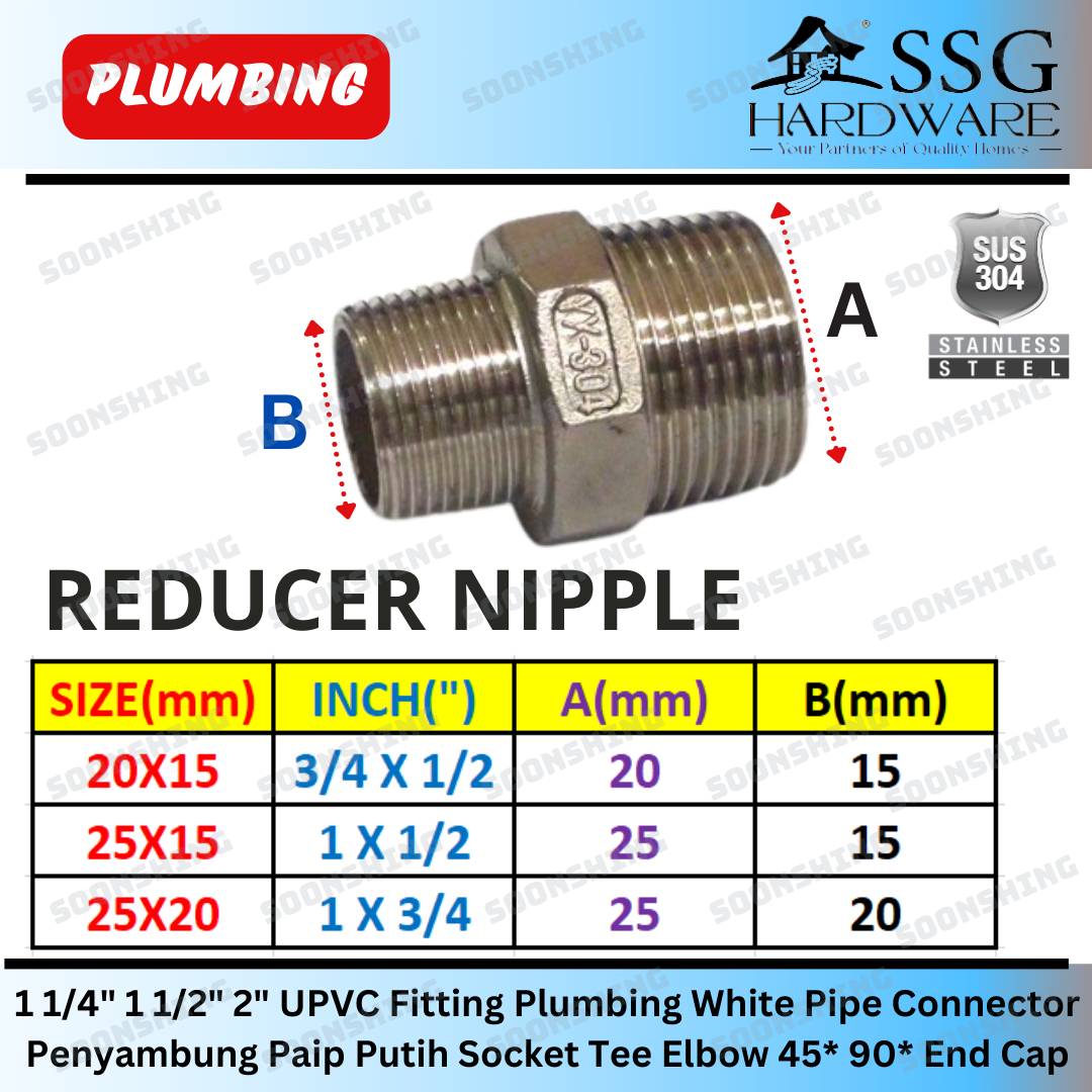 Stainless Steel SUS304 Fittings Reducing Socket, Elbow, Tee, Nipple Threaded Ends Pipe Fittings ...