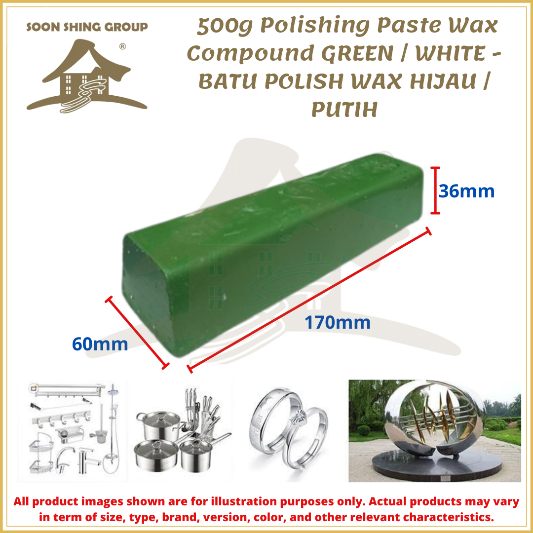 Grade AA 500g Polishing Paste Wax Compound GREEN / WHITE / BATU POLISH ...