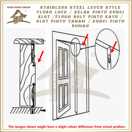 Stainless Steel Lever Style Flush Lock Selak Pintu Kunci Slot Flush ...