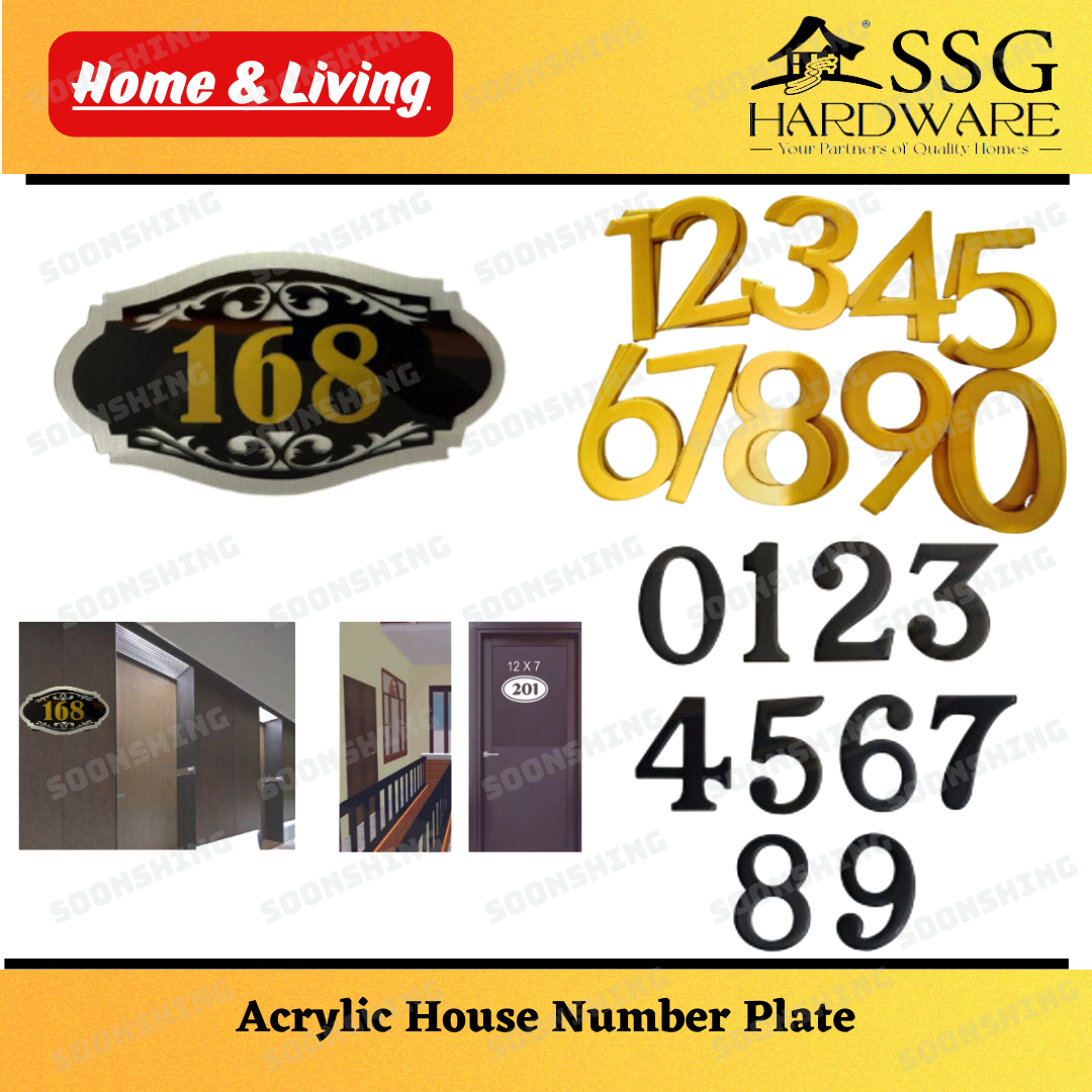 Acrylic House Number Plate/Nombor Plat Rumah Akrilik Home Deco floor ...