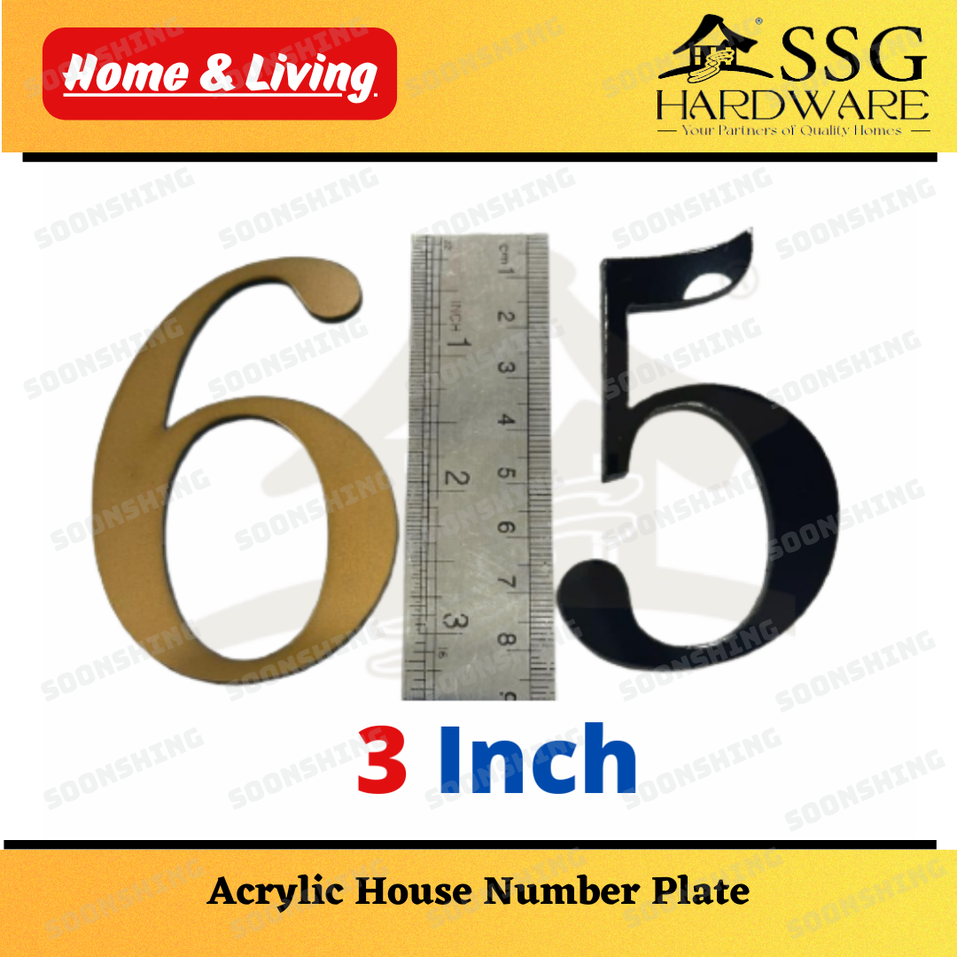 Acrylic House Number Plate/Nombor Plat Rumah Akrilik Home Deco floor ...