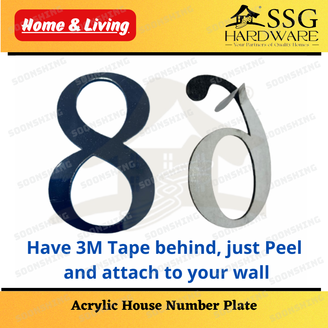 Acrylic House Number Plate/Nombor Plat Rumah Akrilik Home Deco floor ...