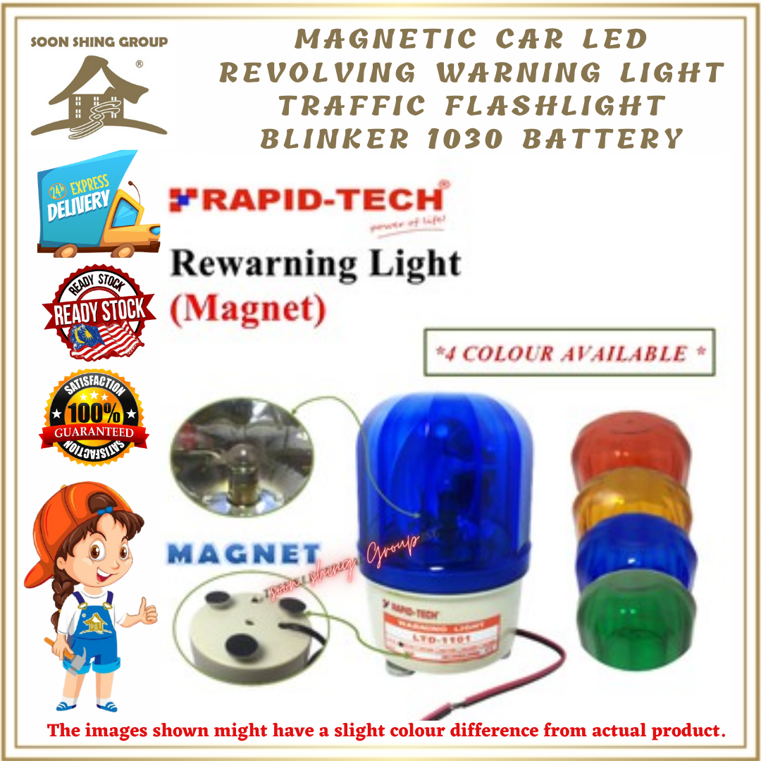 MAGNETIC CAR LED REVOLVING WARNING LIGHT TRAFFIC FLASHLIGHT BLINKER ...