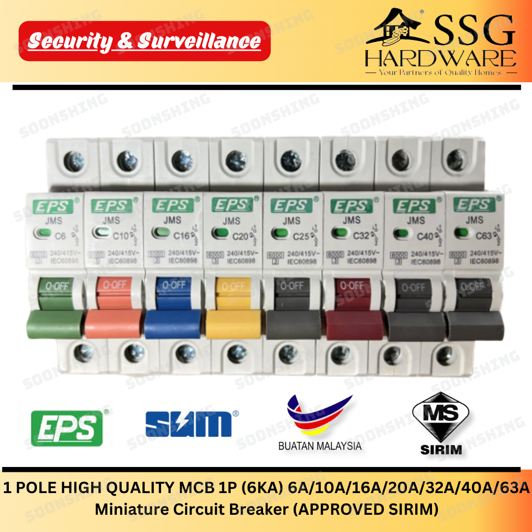 1 POLE HIGH QUALITY MCB 1P (6KA) 6A/10A/16A/20A/32A/40A/63A Miniature ...