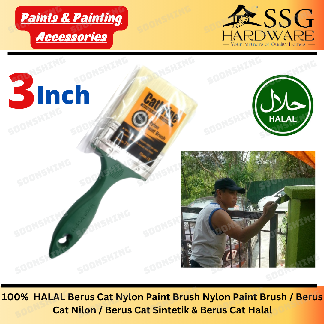 100% HALAL Berus Cat Nylon Paint Brush Nylon Paint Brush / Berus Cat ...
