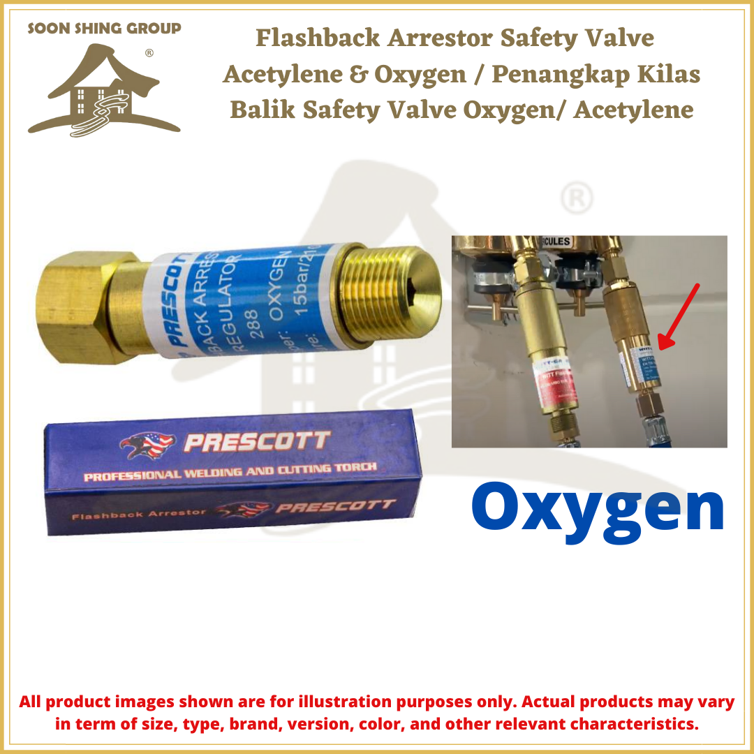 Prescott Flashback Arrestor Safety Valve Acetylene & Oxygen / Penangkap ...
