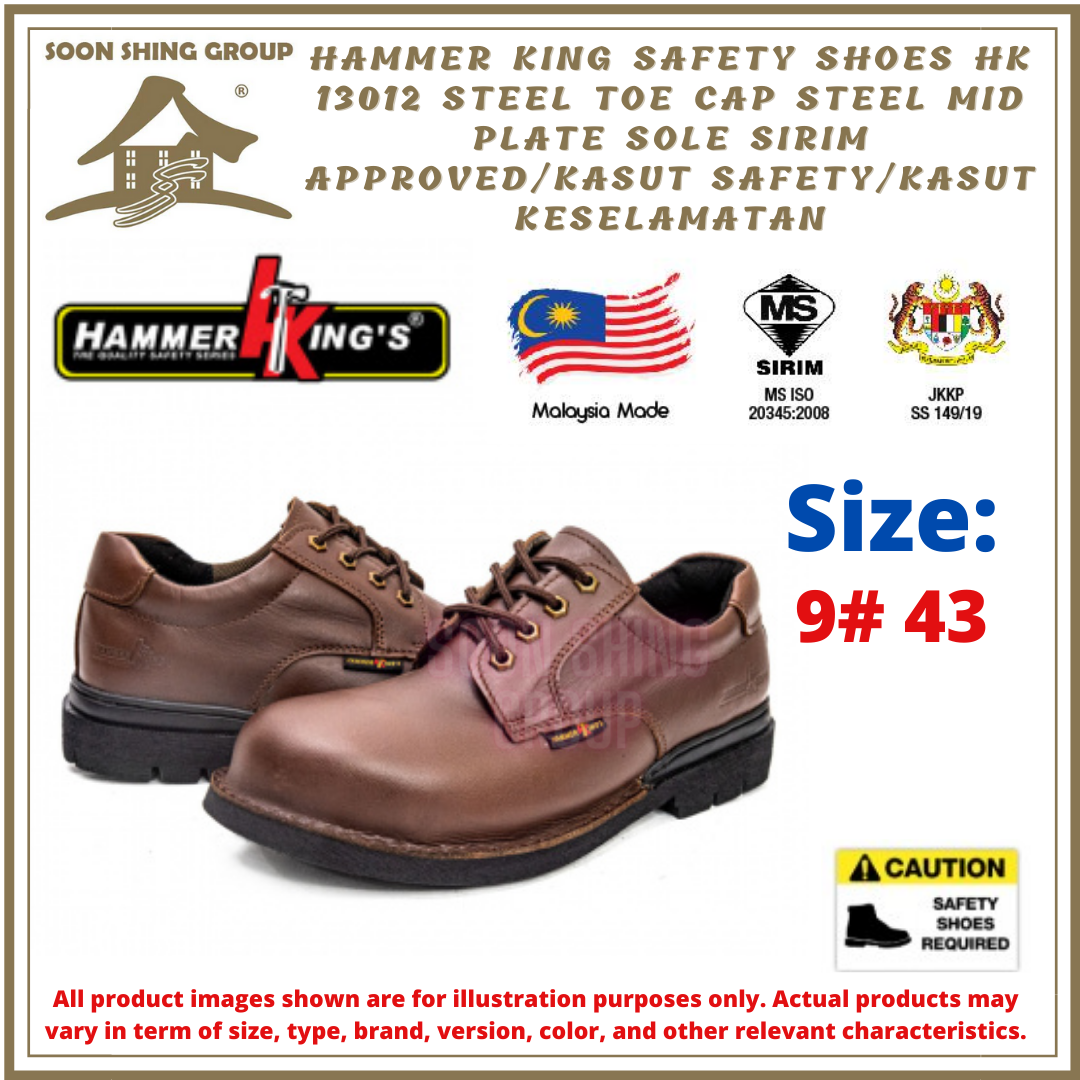 Hammer King Safety Shoes HK 13012 Steel Toe Cap Steel Mid Plate sole SIRIM APPROVED/Kasut Safety ...