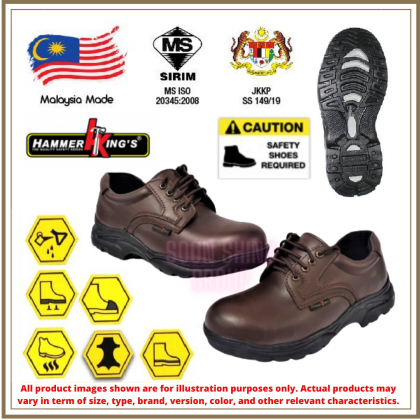Hammer King Safety Shoes HK 13012 Steel Toe Cap Steel Mid Plate sole SIRIM APPROVED/Kasut Safety ...
