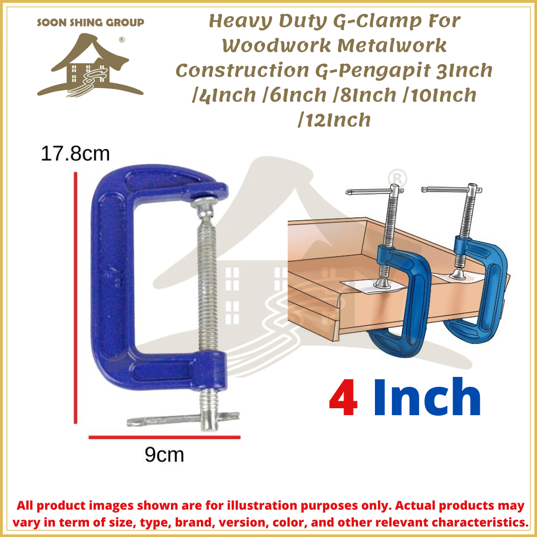 Heavy Duty G-Clamp For Woodwork Metalwork Construction G-Pengapit 3Inch ...