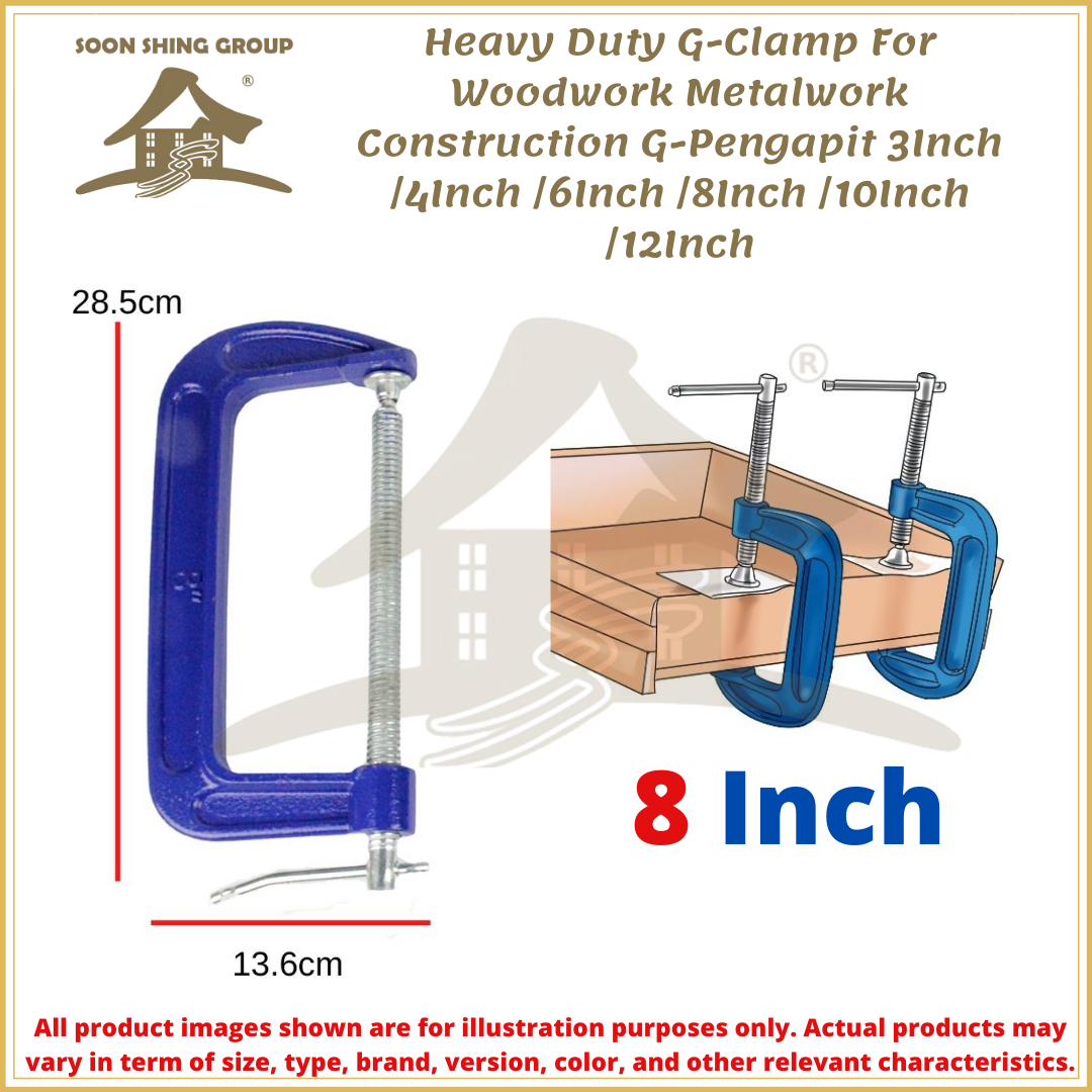 Heavy Duty G-Clamp For Woodwork Metalwork Construction G-Pengapit 3Inch ...