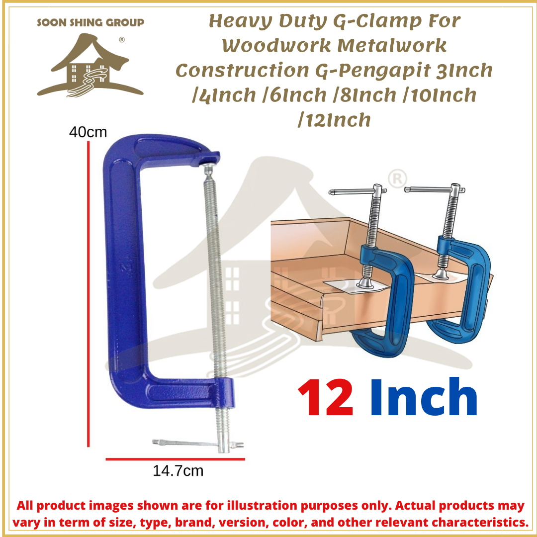 Heavy Duty G-Clamp For Woodwork Metalwork Construction G-Pengapit 3Inch ...