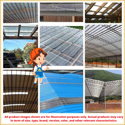 6FT-10FT (CLEAR) ATAP CERAH LUTSINAR 1mm ± / CORRUGATED POLYCARBONATE ...