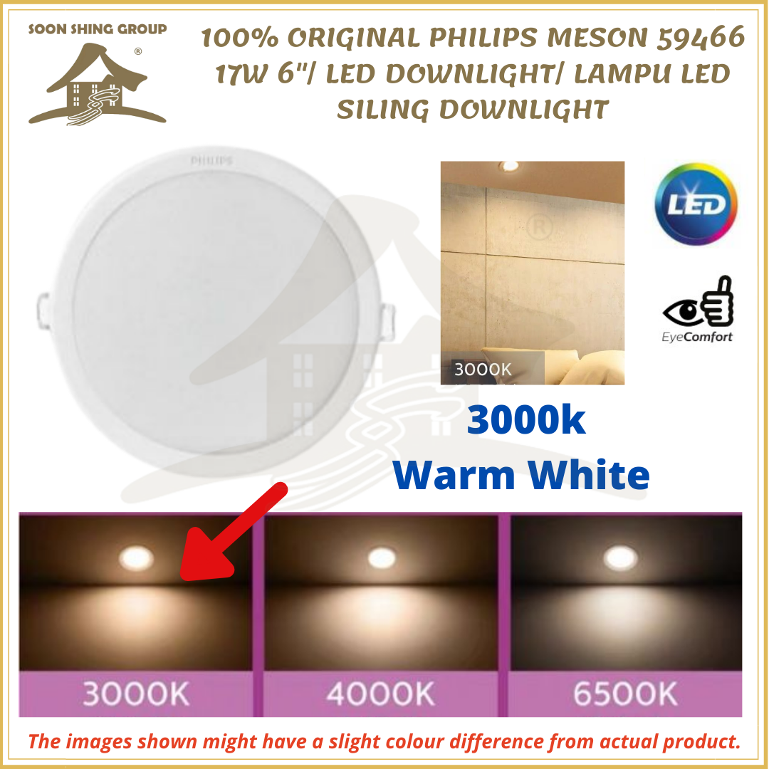 100% Original PHILIPS Meson 59466 17W 6"/ LED Downlight/ Lampu Led ...