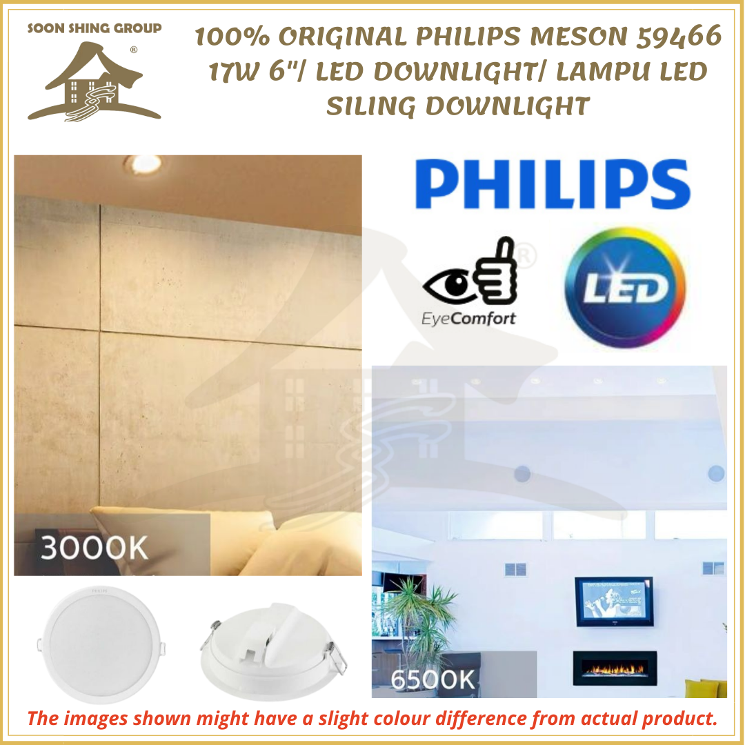 100% Original PHILIPS Meson 59466 17W 6"/ LED Downlight/ Lampu Led ...