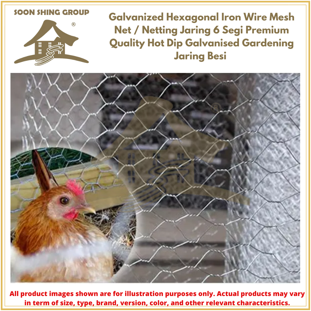 Galvanized Hexagonal Iron Wire Mesh Net /Netting Jaring 6 Segi Premium ...