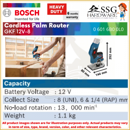 BOSCH GKF 12V-8 Cordless Palm Router Electric Hand Wood Trimmer Wood ...