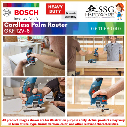 BOSCH GKF 12V-8 Cordless Palm Router Electric Hand Wood Trimmer Wood ...