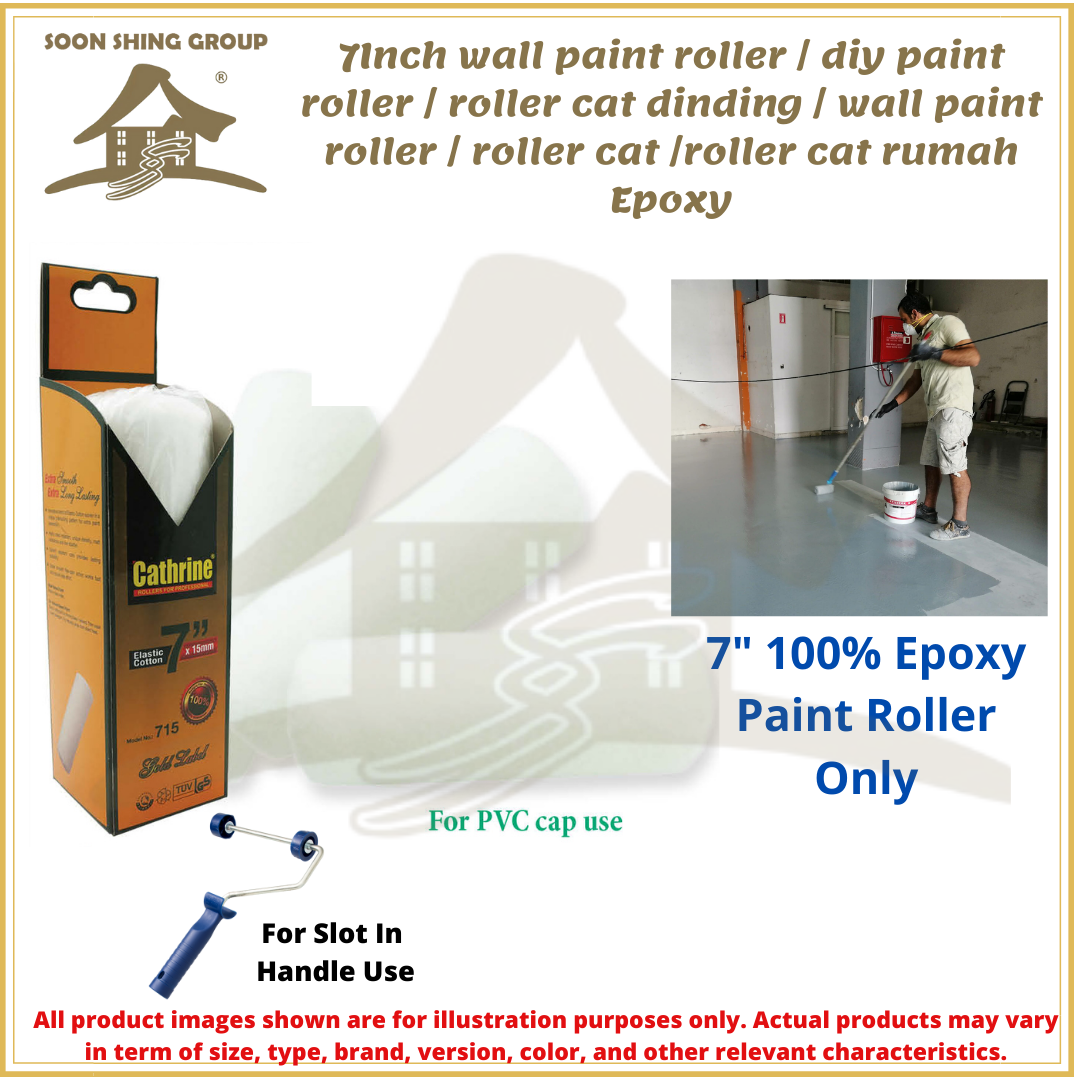 7" Paint Roller DIY Paint Roller Cat Dinding Roller Cat Rumah Epoxy ...