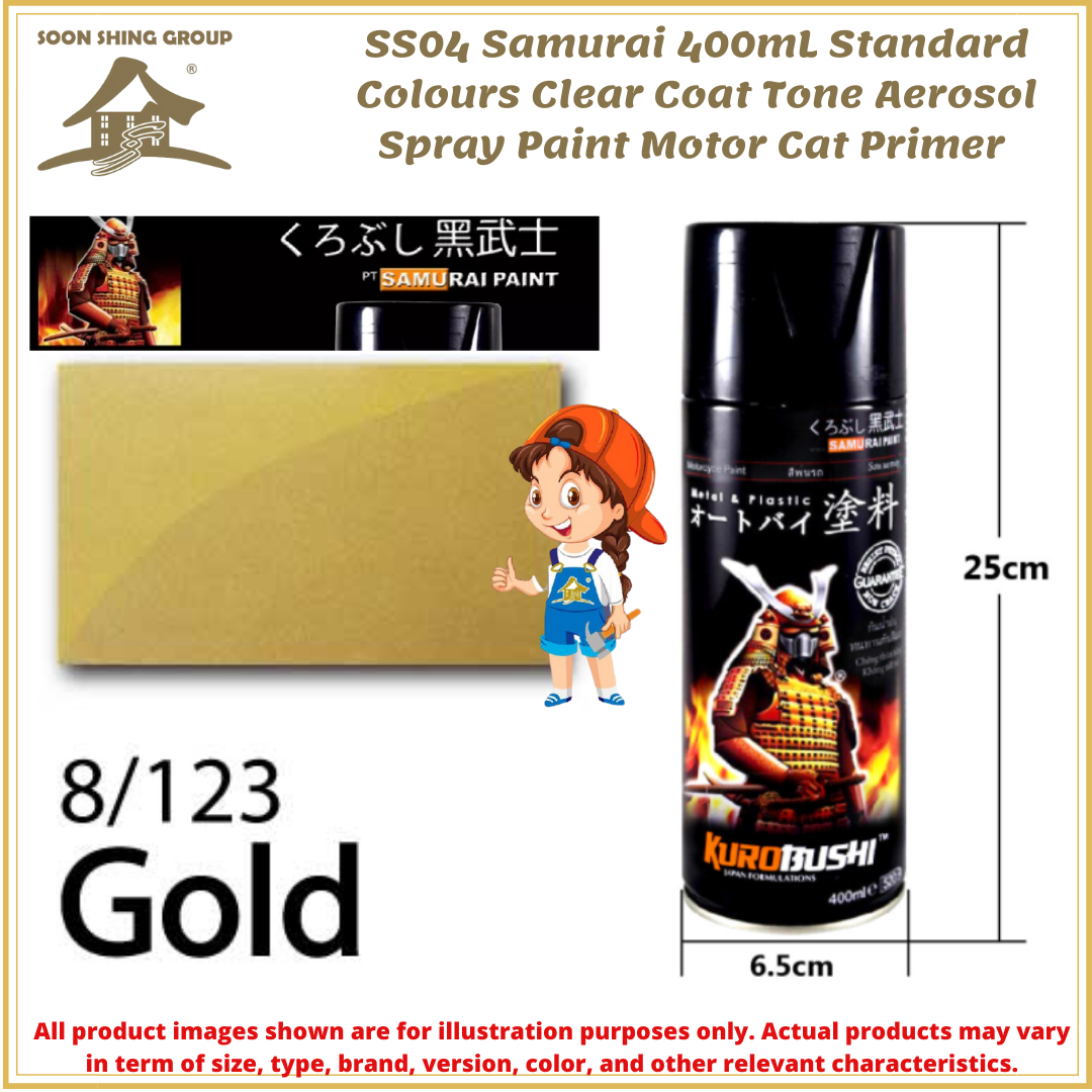 SS04 Samurai 400ml Standard Colours Clear Coat Tone Aerosol Spray Paint ...