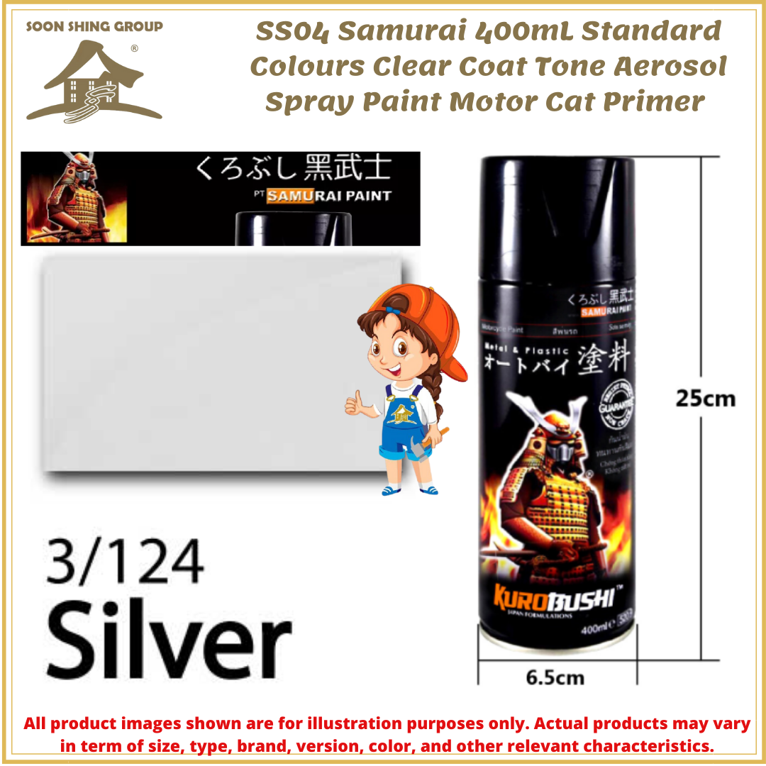 SS04 Samurai 400ml Standard Colours Clear Coat Tone Aerosol Spray Paint ...