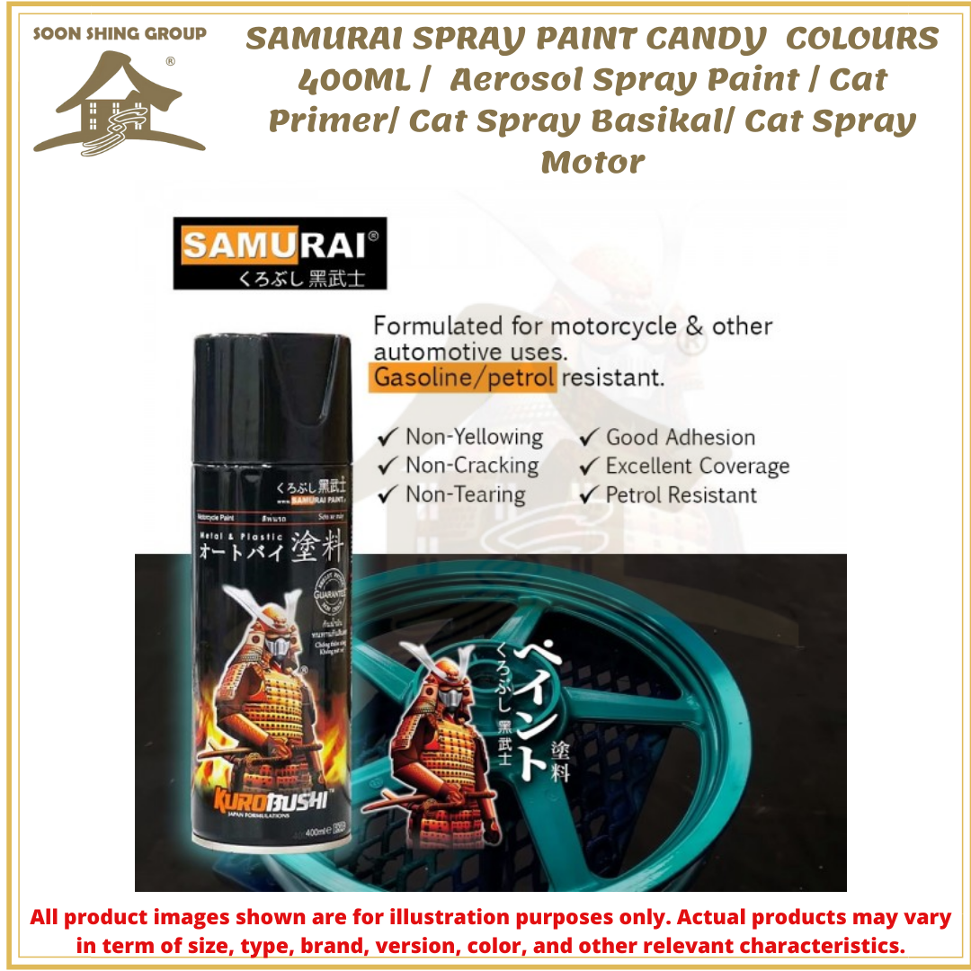 SS05 SAMURAI SPRAY PAINT CANDY COLOURS 400ML / Aerosol Spray Paint ...
