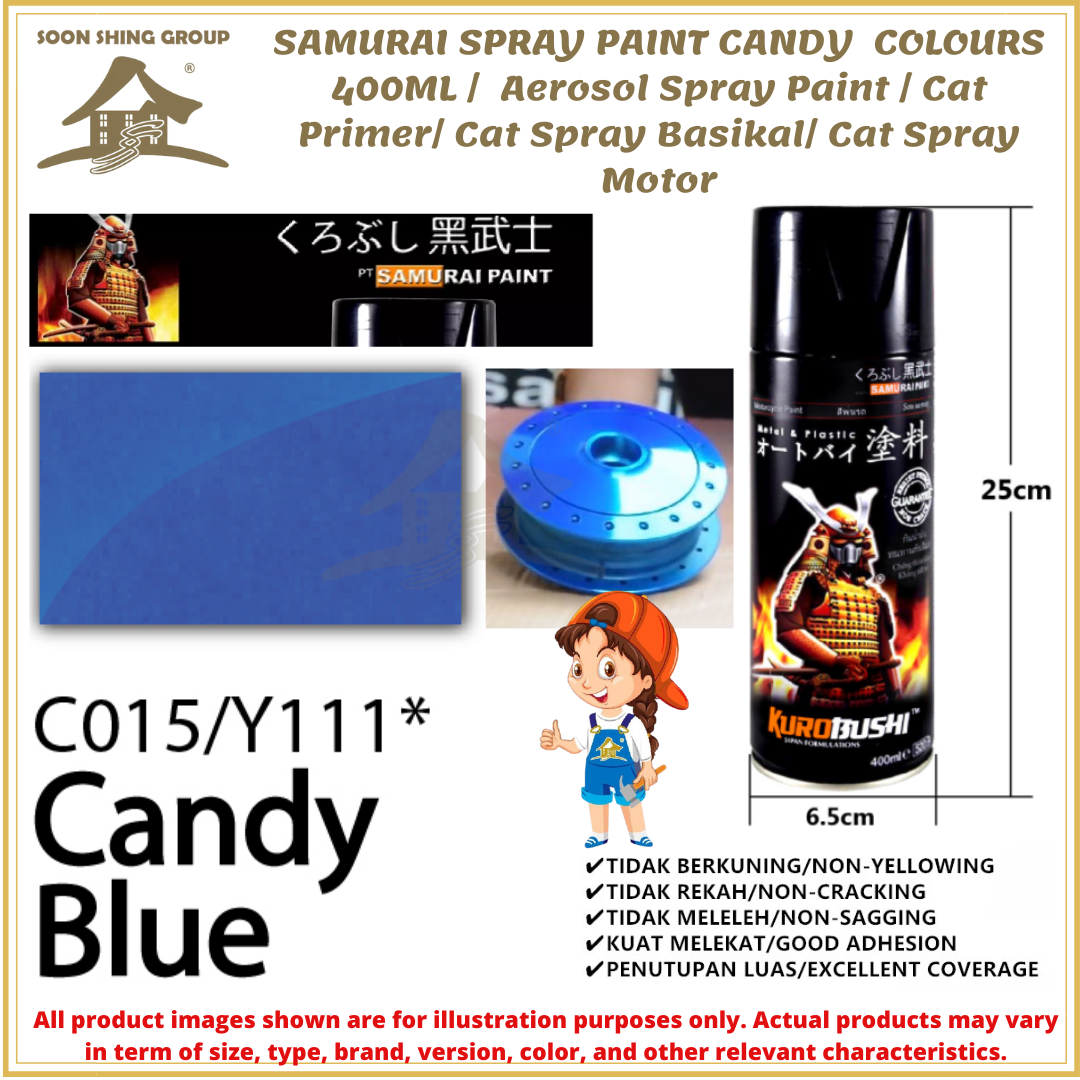 SS05 SAMURAI SPRAY PAINT CANDY COLOURS 400ML / Aerosol Spray Paint ...