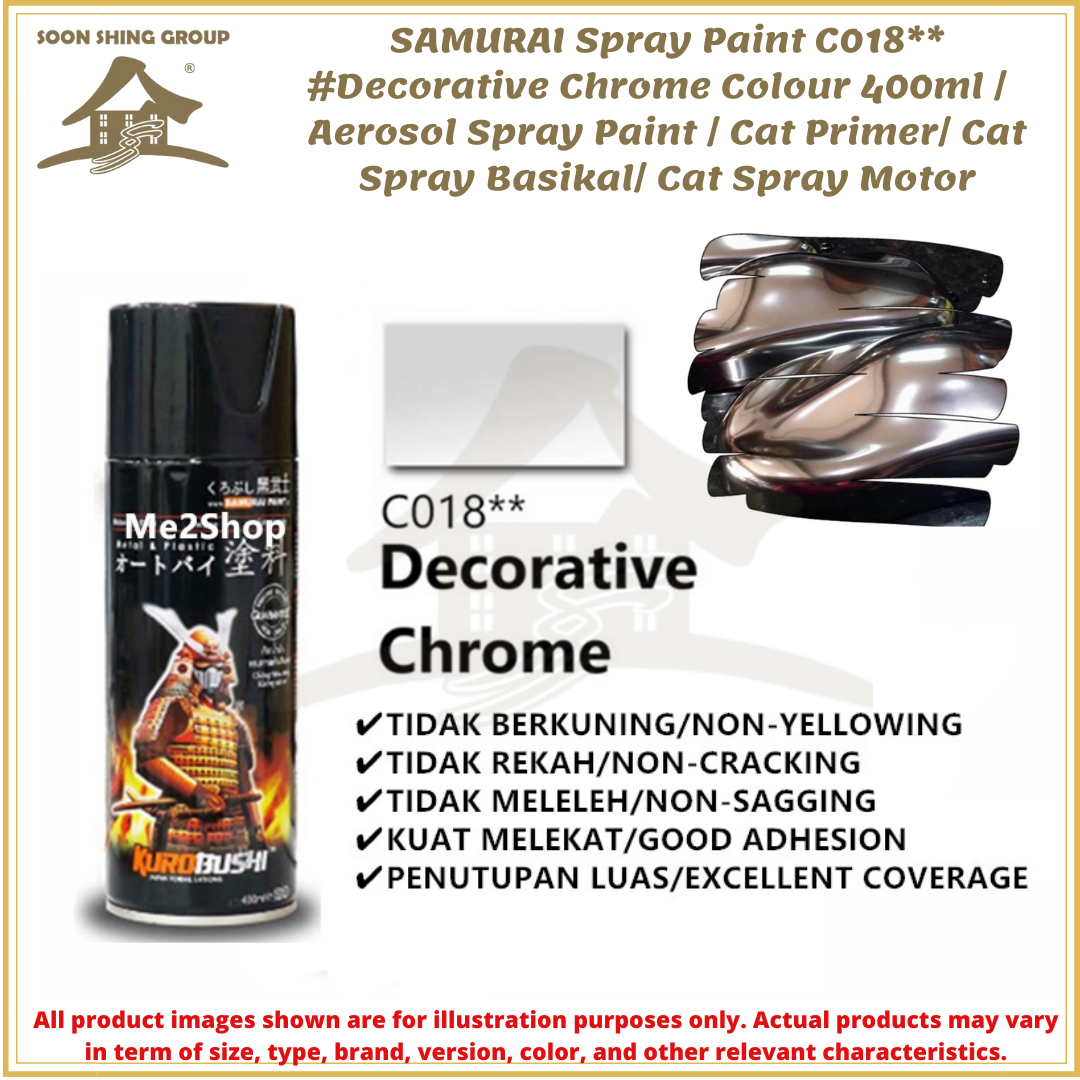 SAMURAI Spray Paint C018** Decorative Chrome 400ml / Aerosol Spray ...