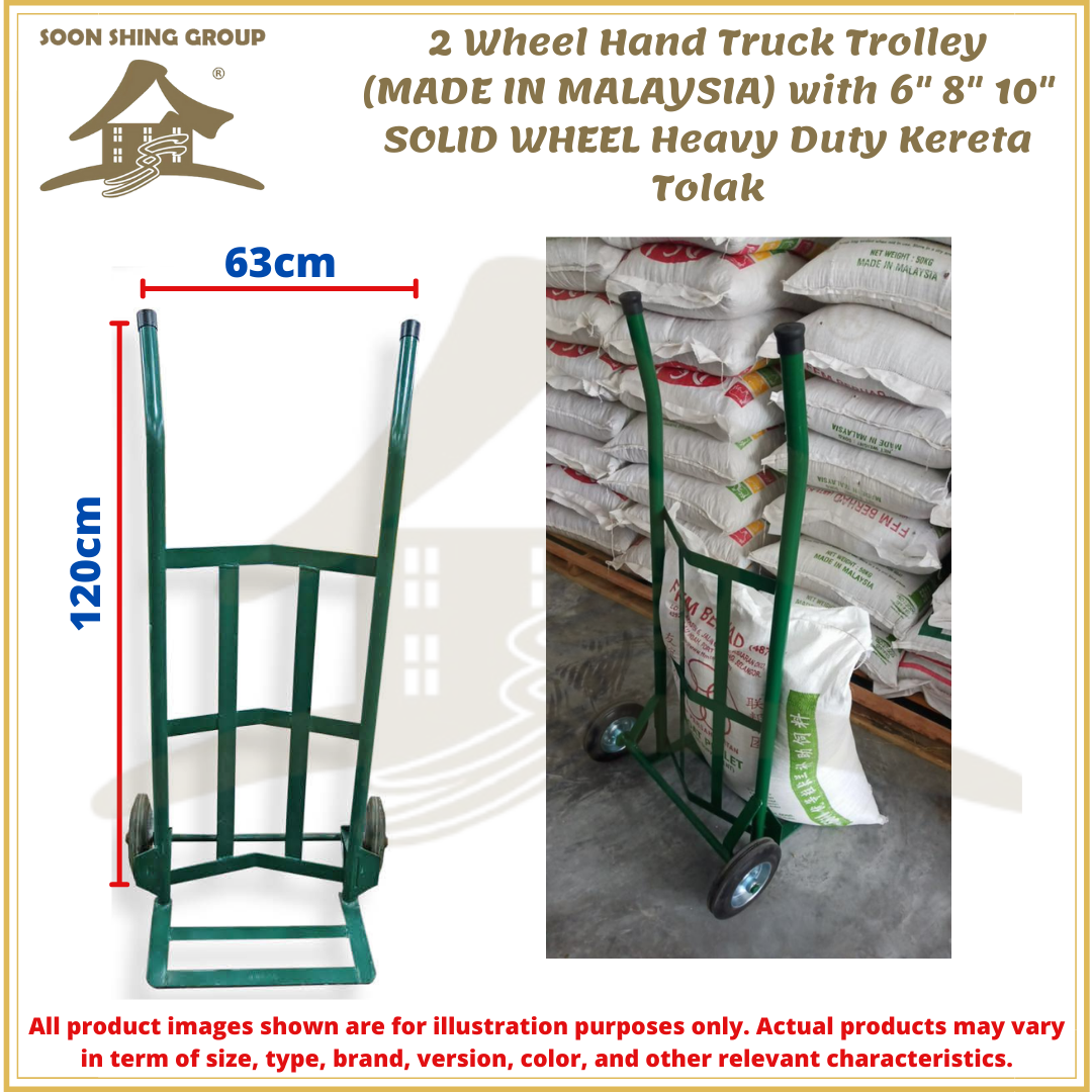 2 Wheel Hand Truck Trolley (MADE IN MALAYSIA) with 6" 8" 10" SOLID ...