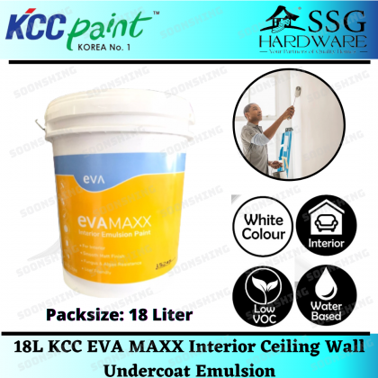 18L KCC EVA MAXX Interior Ceiling Wall Undercoat Emulsion Cat Kapur Air ...