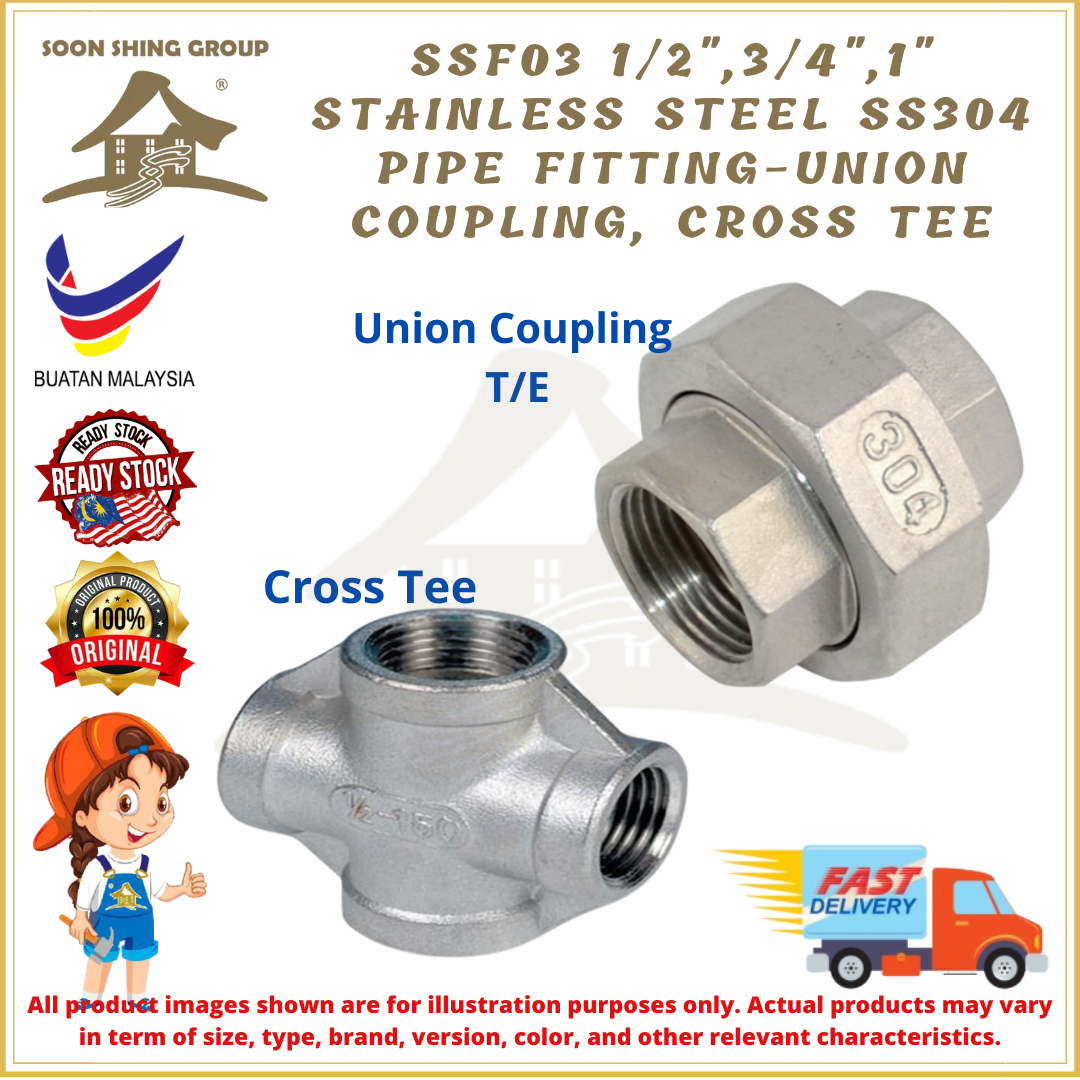 SSF03 1/2",3/4",1" Stainless Steel SS304 Pipe Joint Fittings Connector ...