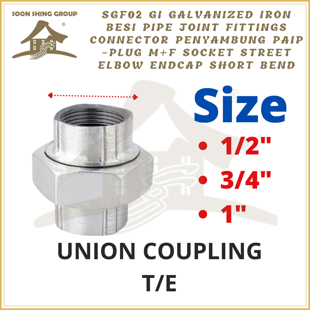 GI Galvanized Iron Besi Pipe Joint Fittings Connector Penyambung Paip -PLUG M+F SOCKET STREET ...