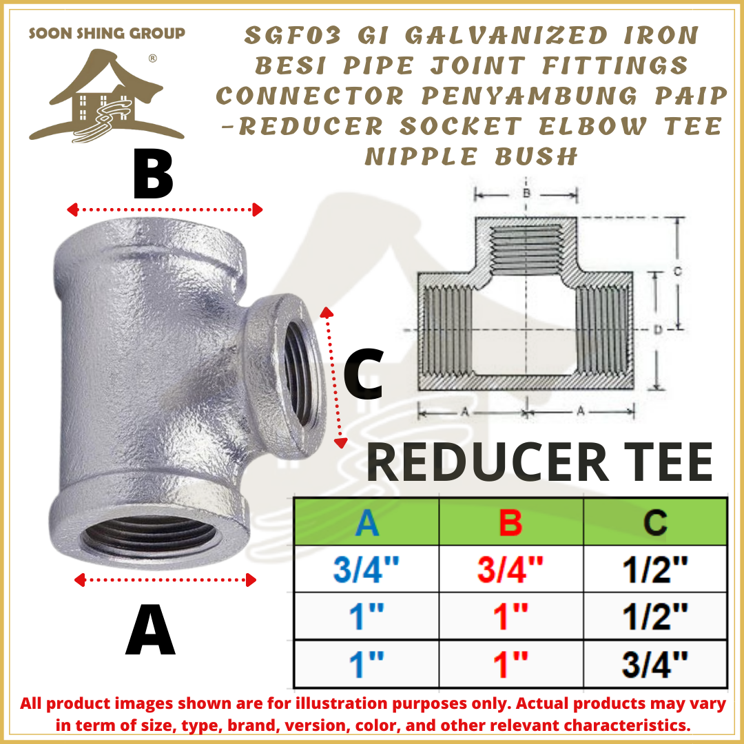SGF03 GI Galvanized Iron Besi Pipe Joint Fittings Connector Penyambung ...