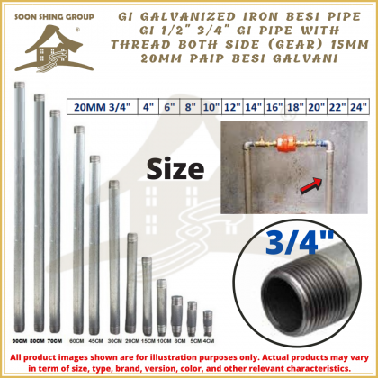 GI Galvanized Iron Besi Pipe Gi 1/2" 3/4" GI Pipe With Thread Both Side ...